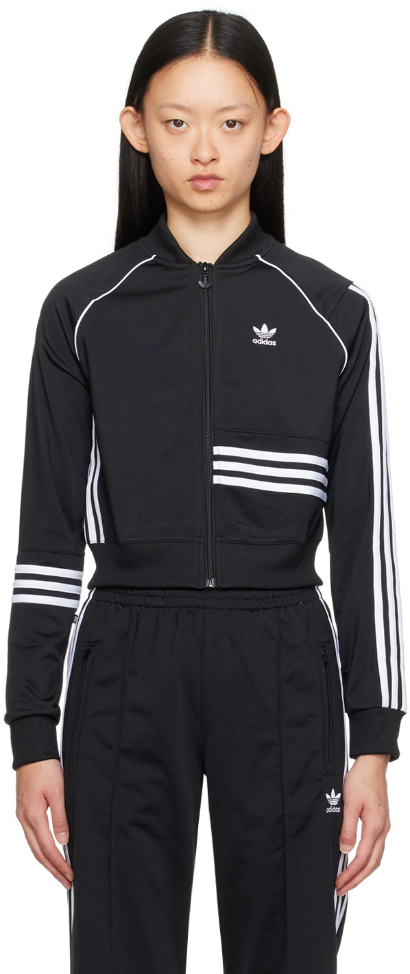 adidas Originals Black Cropped Track Jacket adidas Originals
