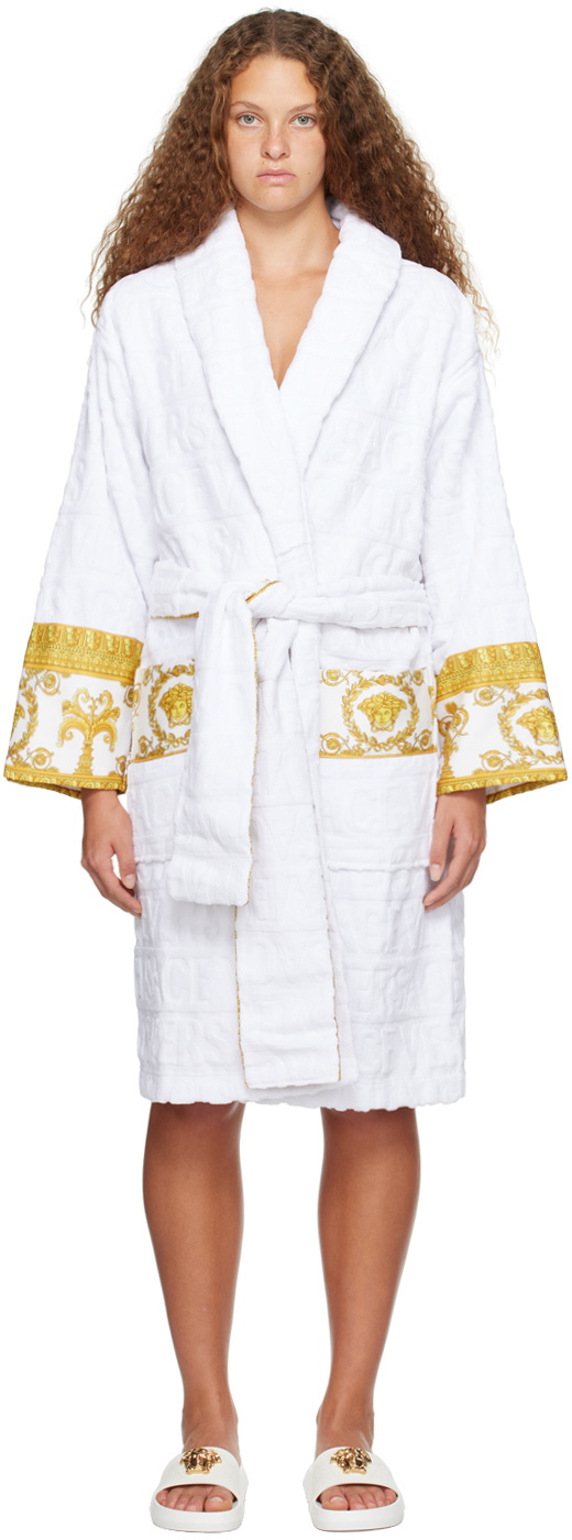 Versace Underwear White 'I Heart Baroque' Robe Versace Underwear