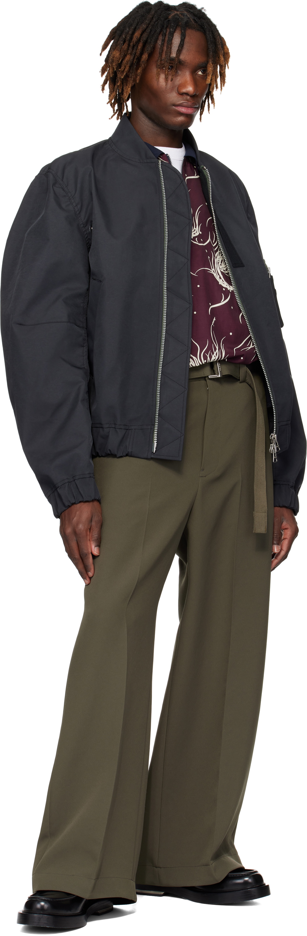 sacai Black 3 Layer Bonding Bomber Jacket Sacai