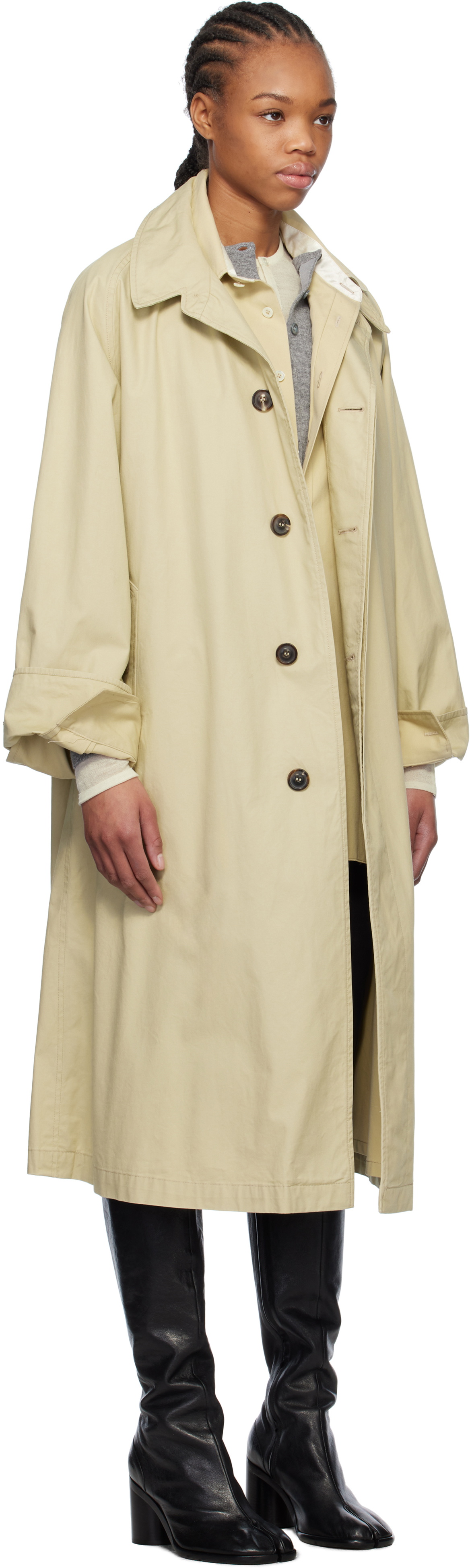 Maison Margiela Beige Layered Trench Coat Maison Margiela