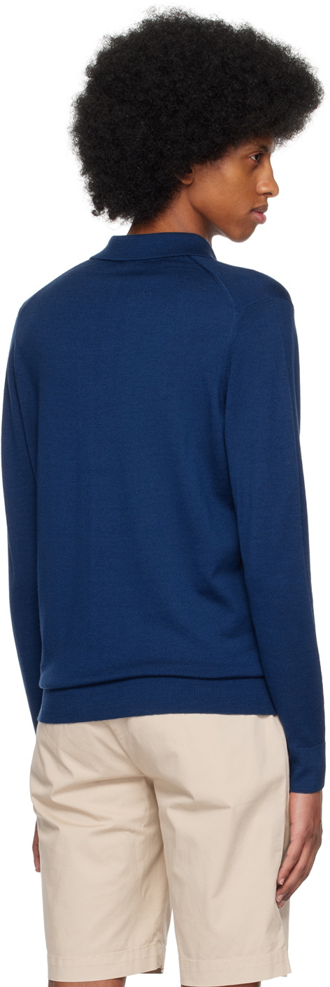 Sunspel Blue Three-Button Polo Sunspel