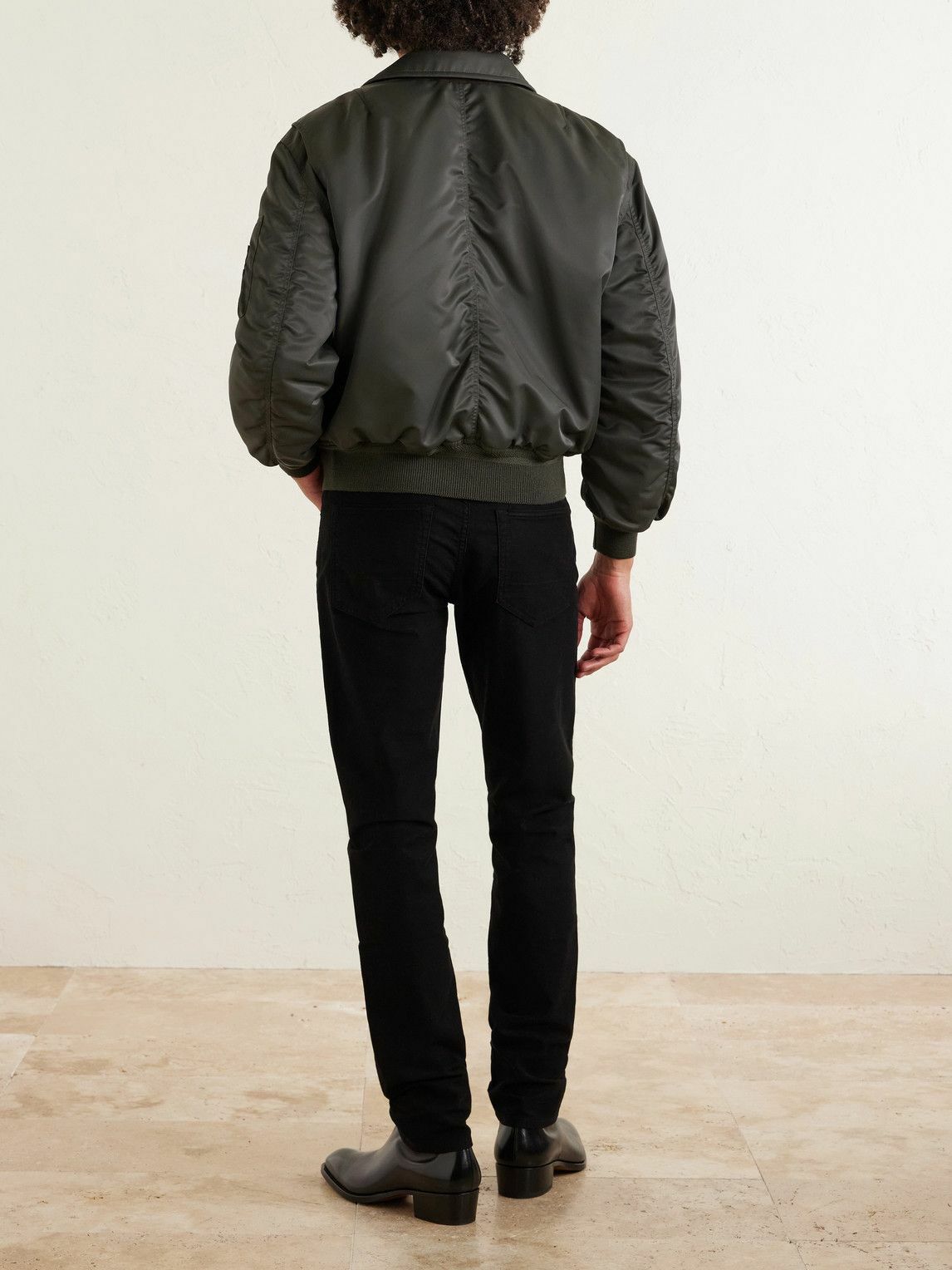 TOM FORD - Padded Satin Bomber Jacket - Green TOM FORD