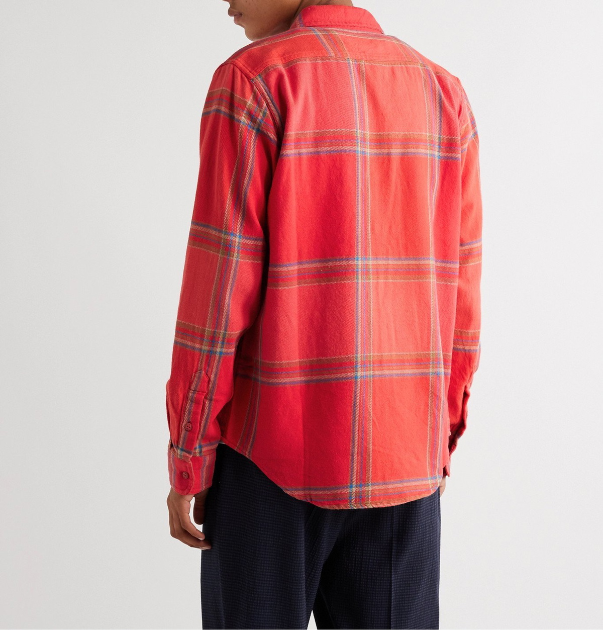 Adsum - Checked Cotton-Flannel Shirt - Orange Adsum