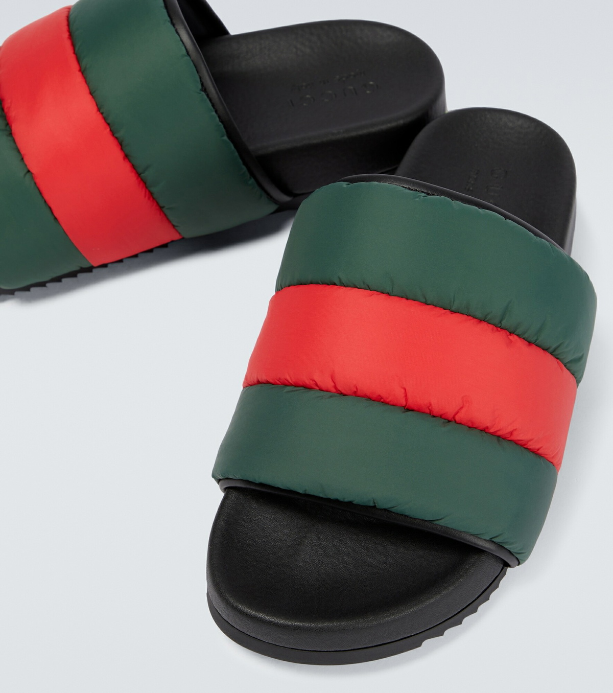 Gucci - Web padded nylon slides Gucci