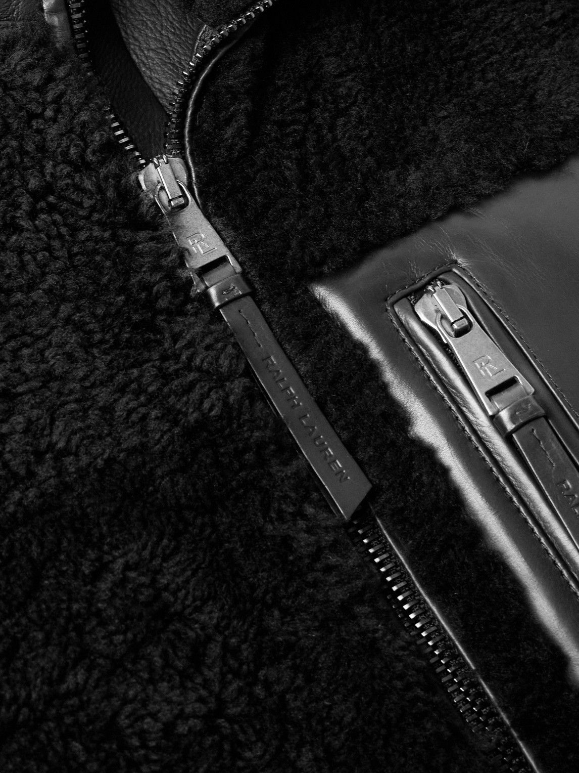 Ralph Lauren Purple label - Lionel Shearling Bomber Jacket - Black ...