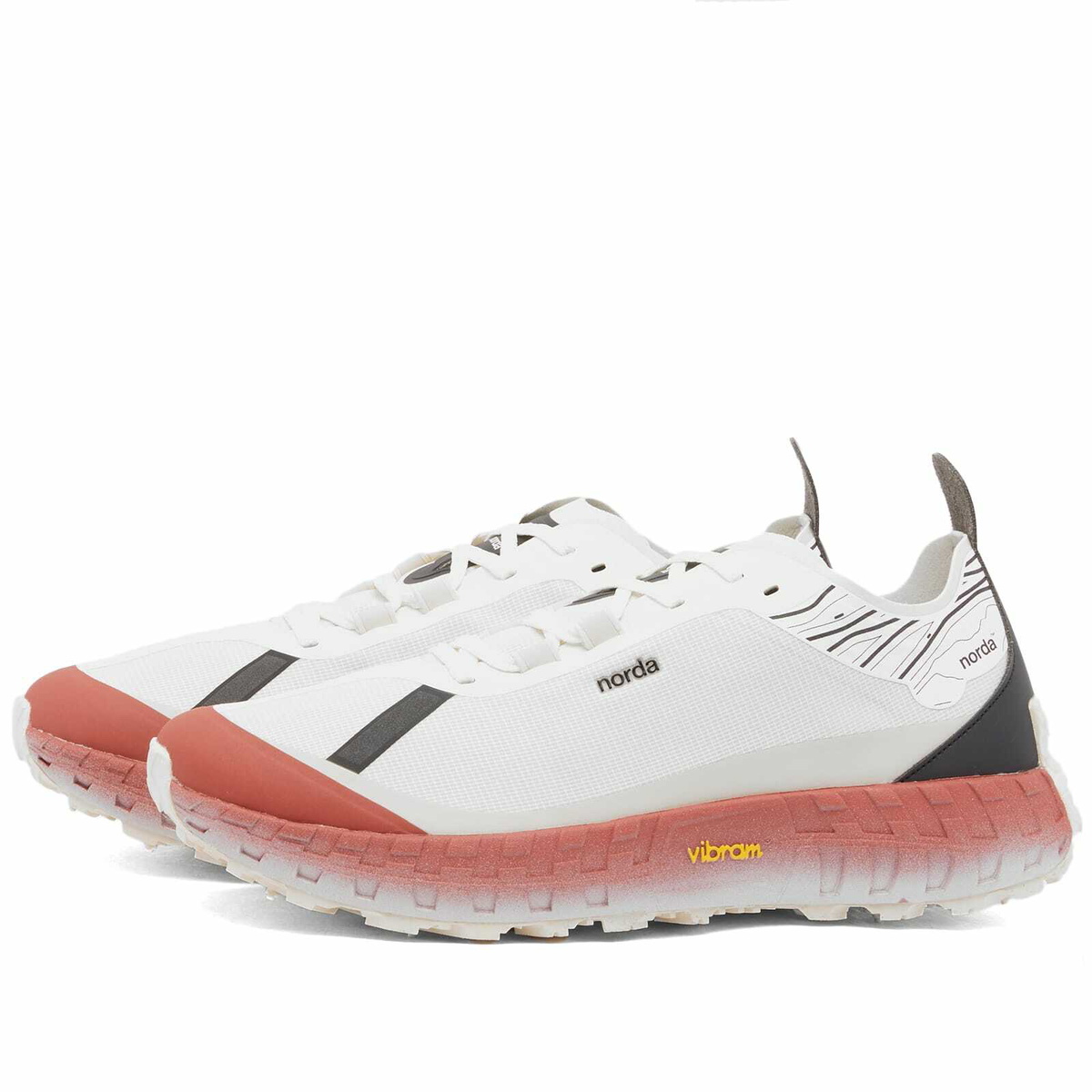 Norda Men's 001 Limited Edition Sneakers in White/Mars Red Norda
