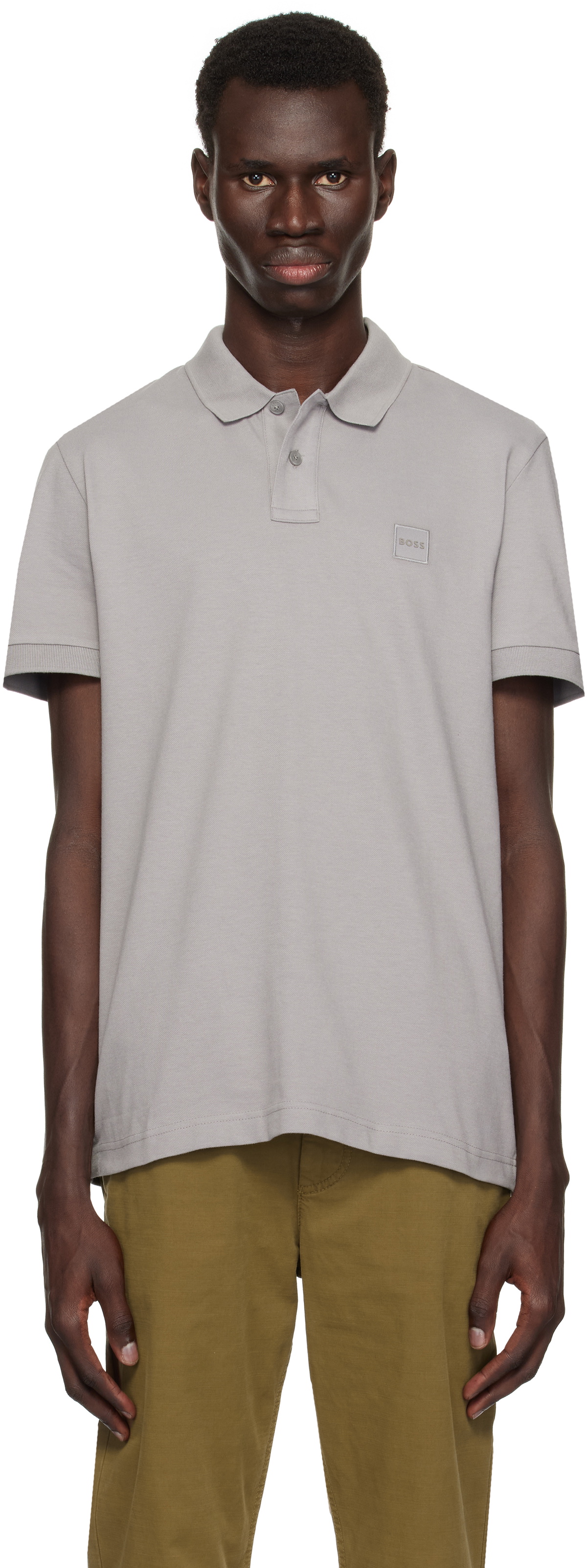 BOSS Gray Slim-Fit Polo BOSS
