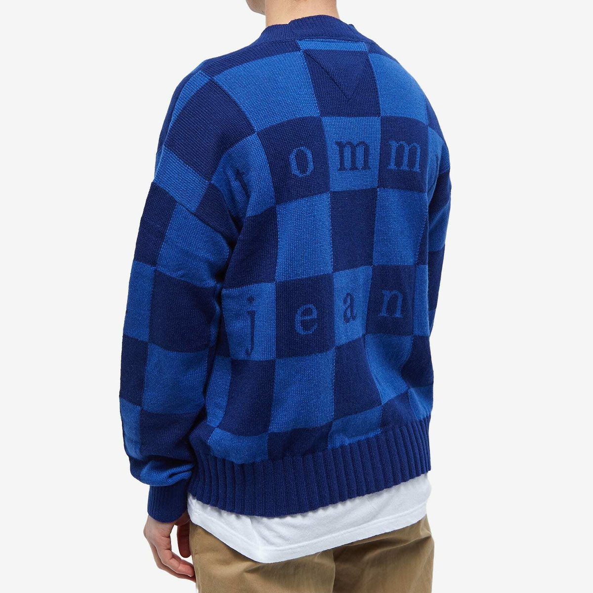 Tommy Jeans Men's Checkerboard Cardigan in Blue Tommy Jeans