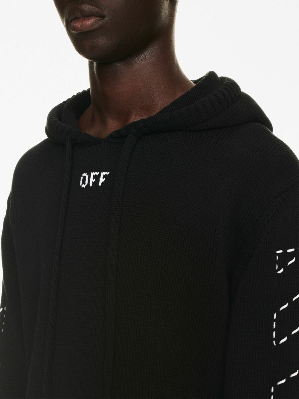 OFF-WHITE - Logo Cotton Blend Hoodie Off-White
