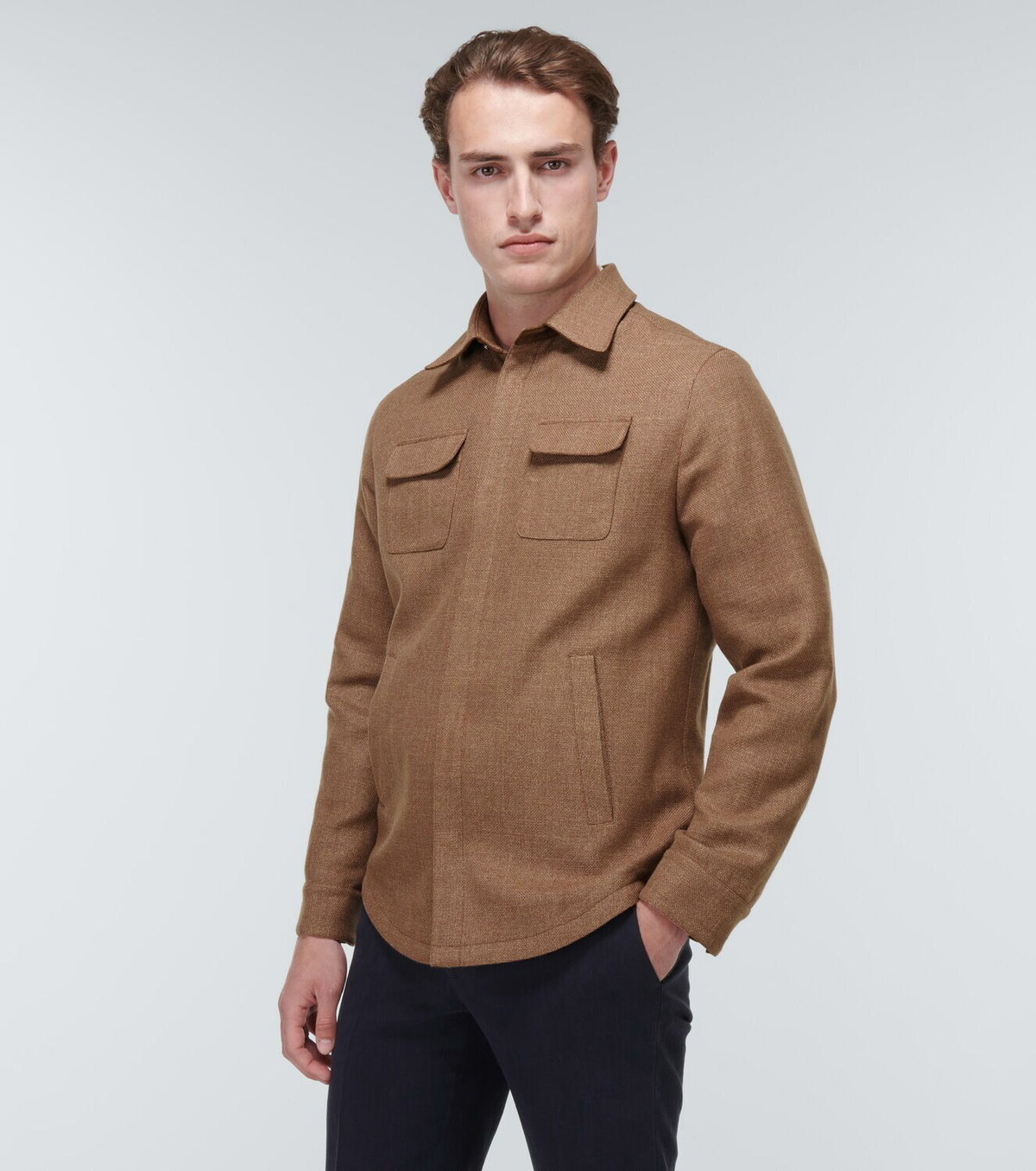 Thom Sweeney Linen, wool, and silk overshirt Thom Sweeney