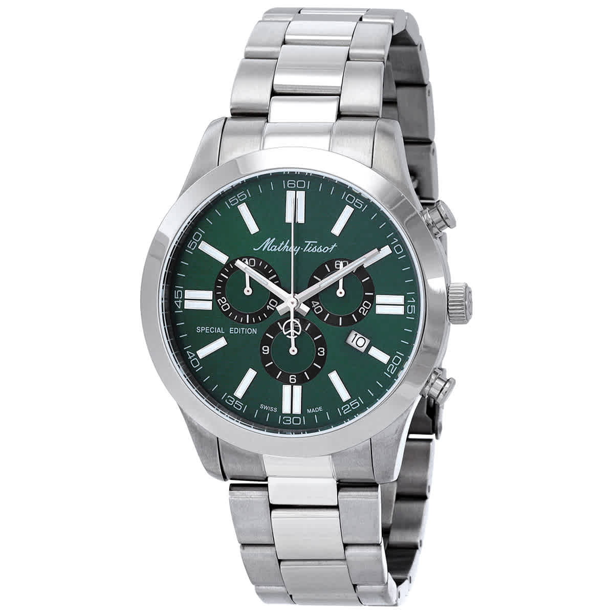 Mathey-Tissot Mathy I Jumbo Chrono Chronograph Quartz Green Dial Mens ...