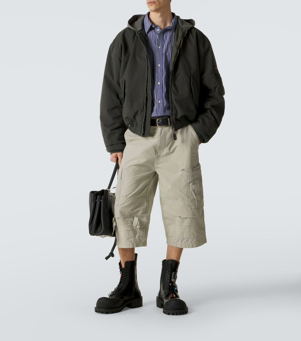 Balenciaga Cotton-blend hooded bomber jacket Balenciaga