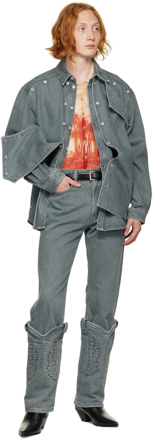 Y/Project Gray Panel Denim Shirt Y/Project