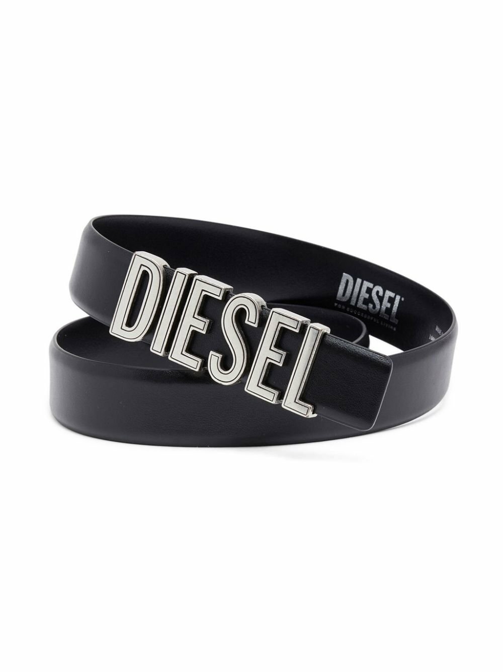 Diesel Black B-Diesel Rivets Leather Belt Diesel