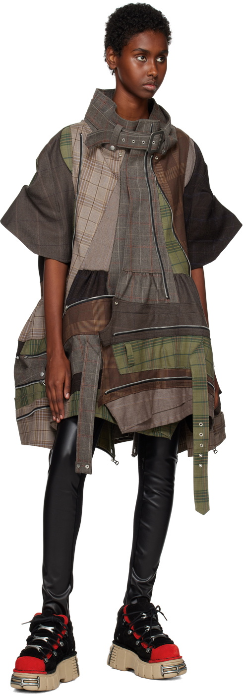 Junya Watanabe Brown Patchwork Coat Junya Watanabe