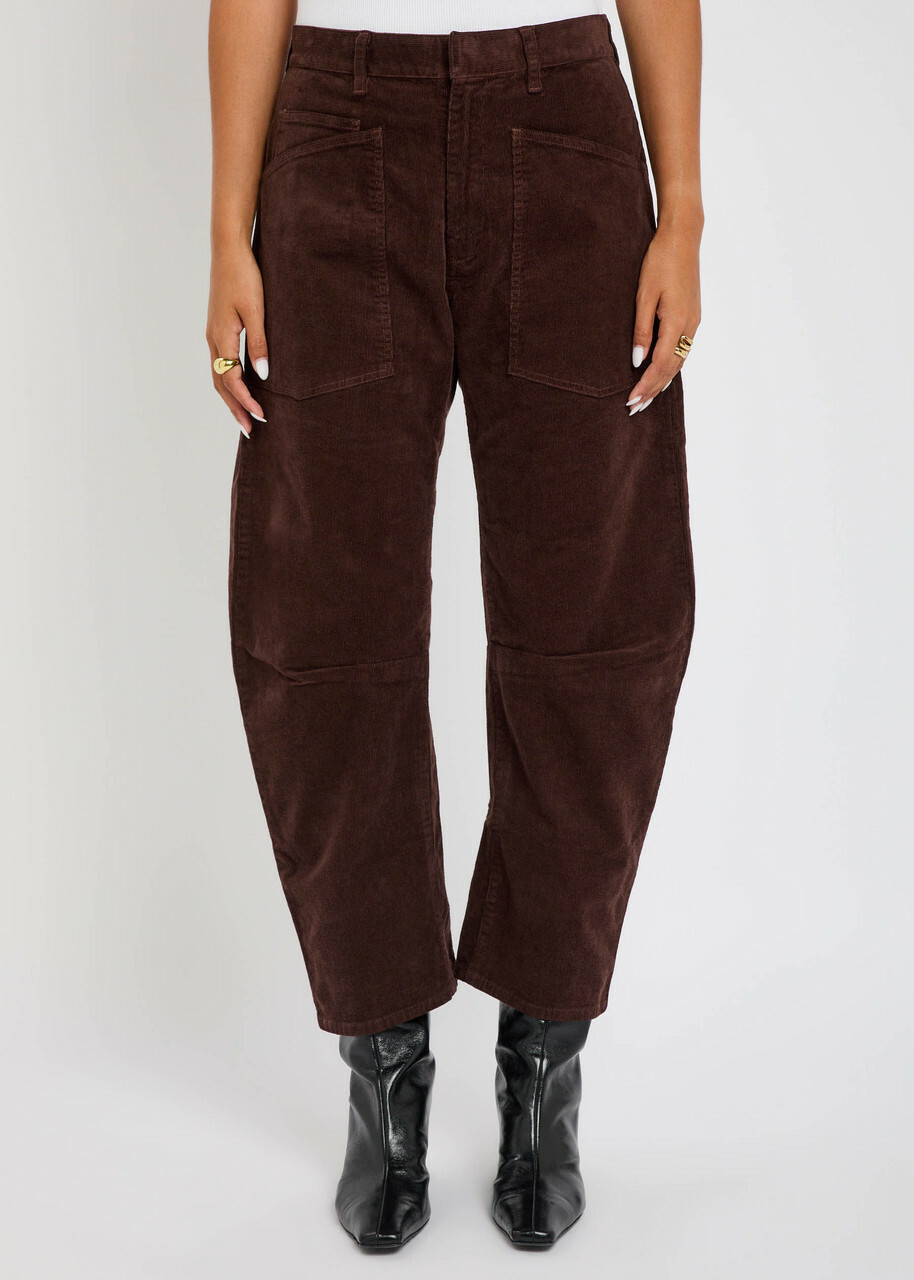 Nili Lotan Shon Barrel-leg Corduroy Trousers Burgundy Nili Lotan