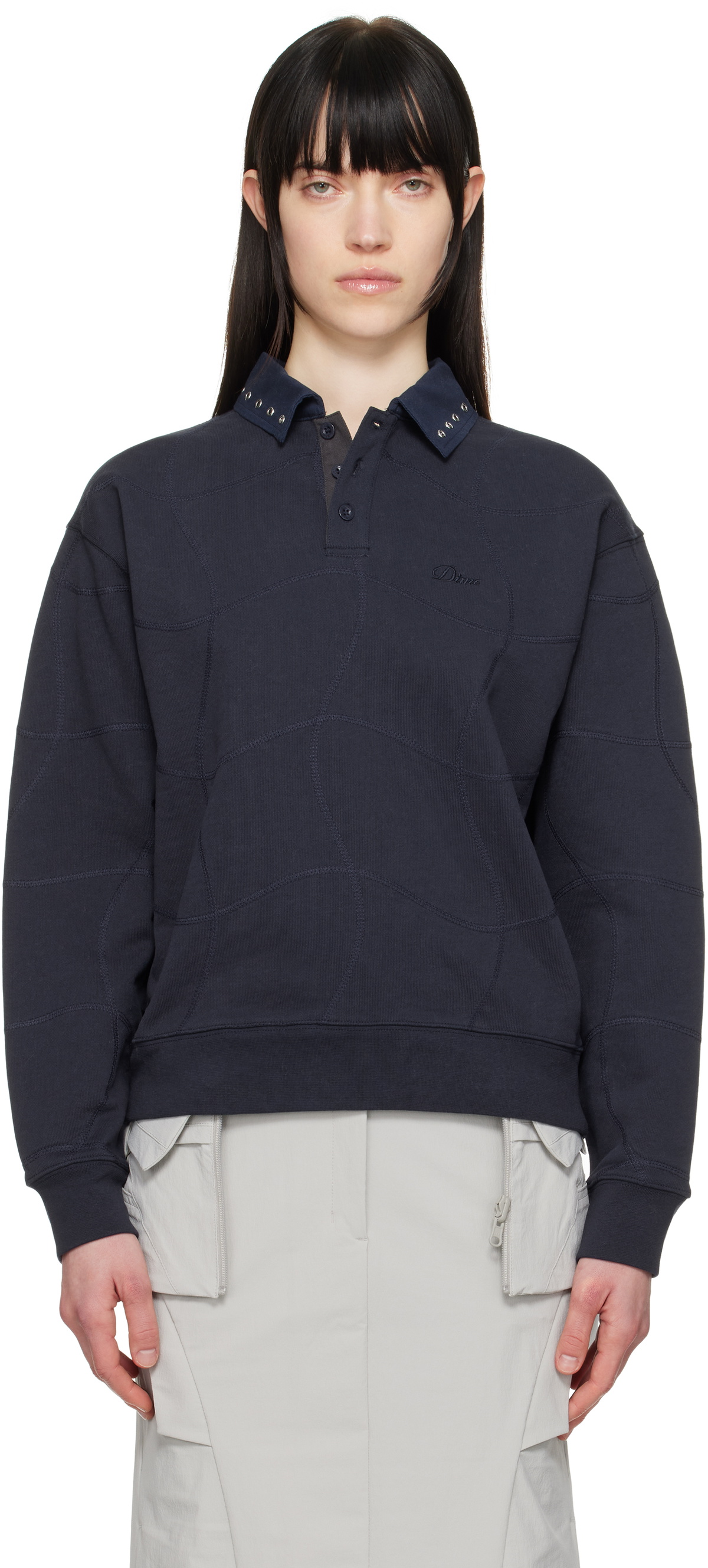 Dime Navy Wave Rugby Polo Dime