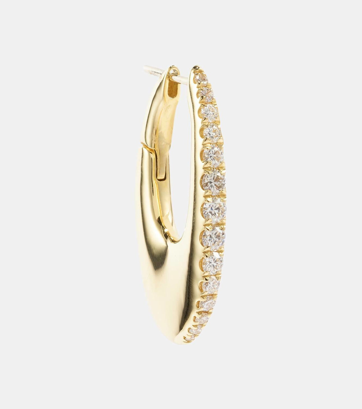 Melissa Kaye Lulu Medium 18kt gold hoop earrings with diamonds Melissa Kaye