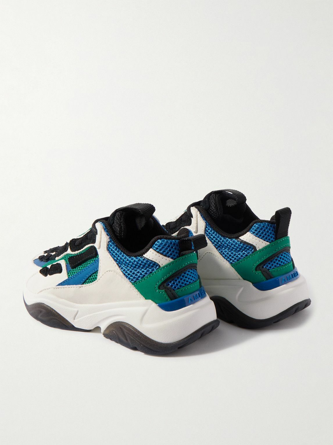 AMIRI KIDS - Bone Runner Nubuck-Trimmed Mesh Sneakers - Blue Amiri