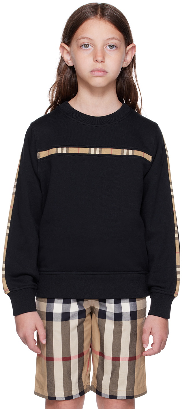 Burberry Kids Black Check Sweatshirt Burberry