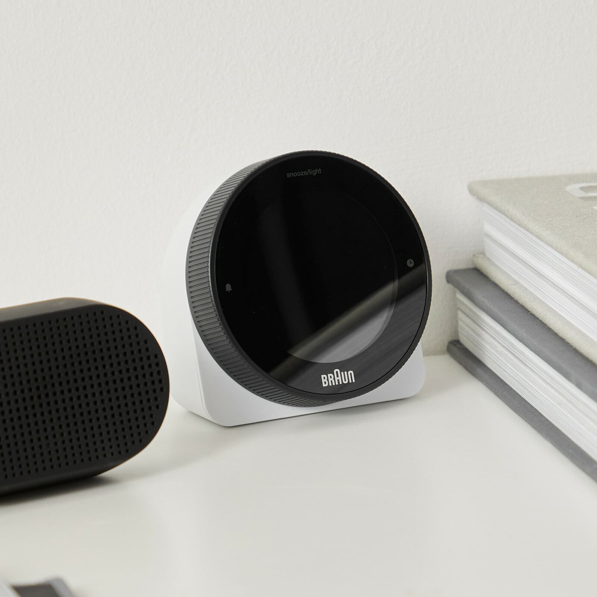 Braun BC24 Digital Alarm Clock in White Braun