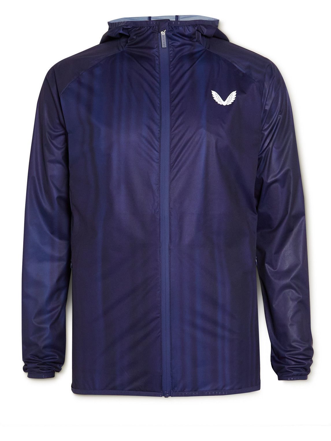 Castore - Logo-Print Striped Shell Hooded Jacket - Blue CASTORE