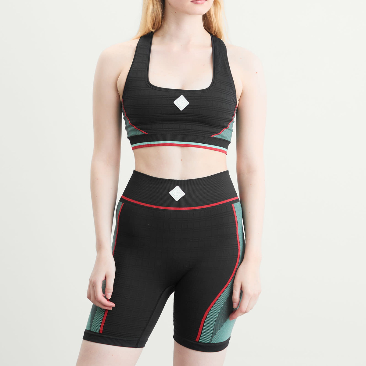 Casablanca Women's Seamless Bralette in Black/Mint Casablanca