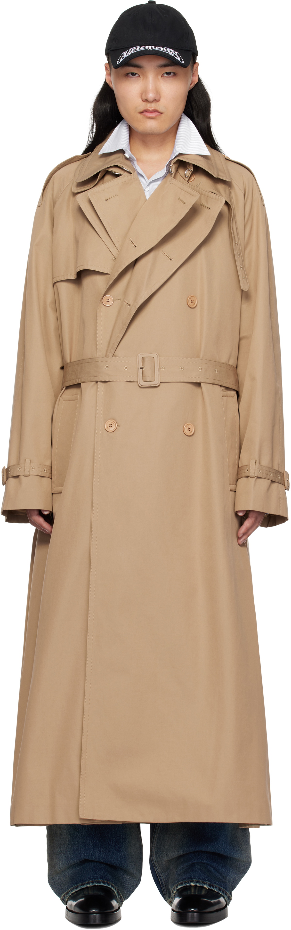VETEMENTS Beige Runway Double Trench Coat Vetements
