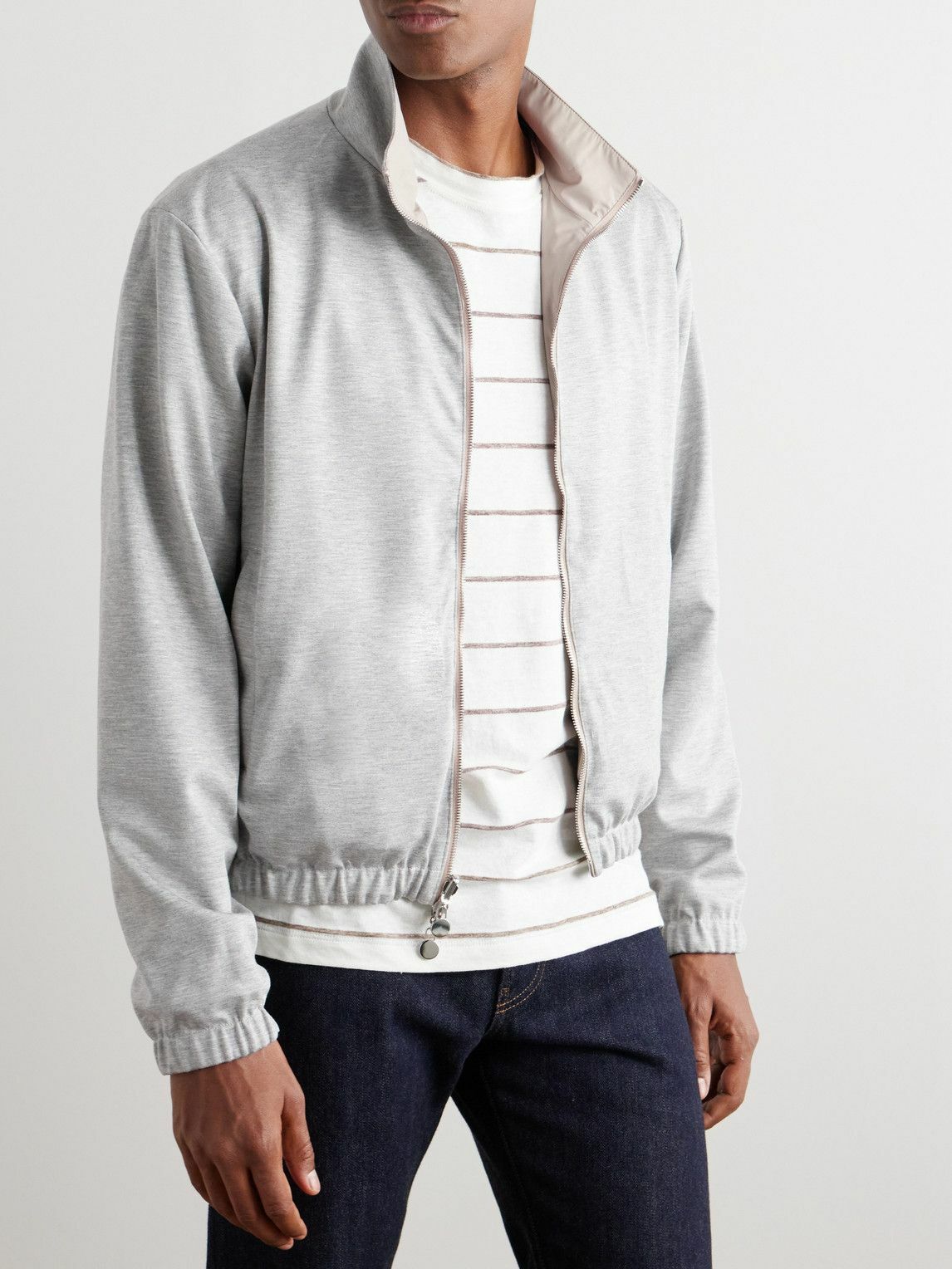 Kiton - Reversible Shell and Jersey Bomber Jacket - Neutrals Kiton