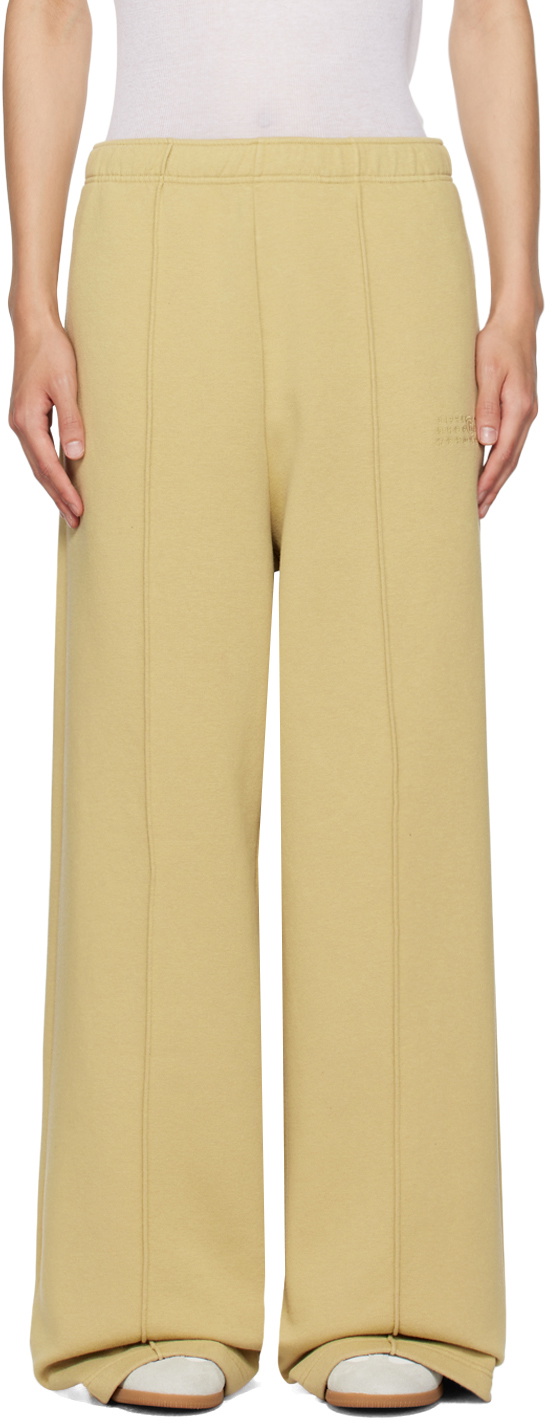 MM6 Maison Margiela Tan Pinched Seam Sweatpants MM6 Maison Margiela