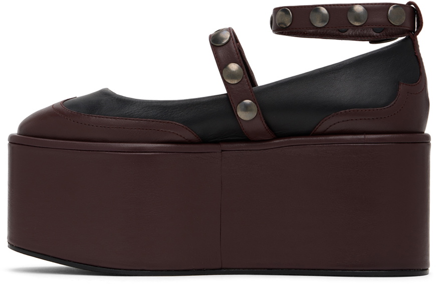 Molly Goddard Black & Brown Camille Platform Ballerina Flats Molly Goddard