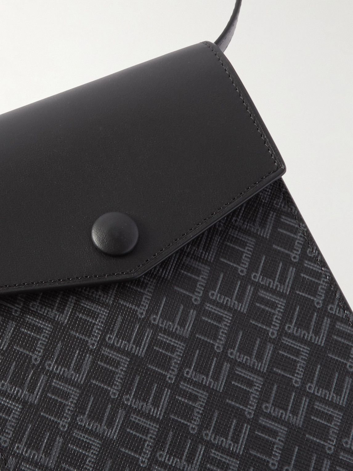 Dunhill - Logo-Print Coated-Canvas and Leather Messenger Bag Dunhill