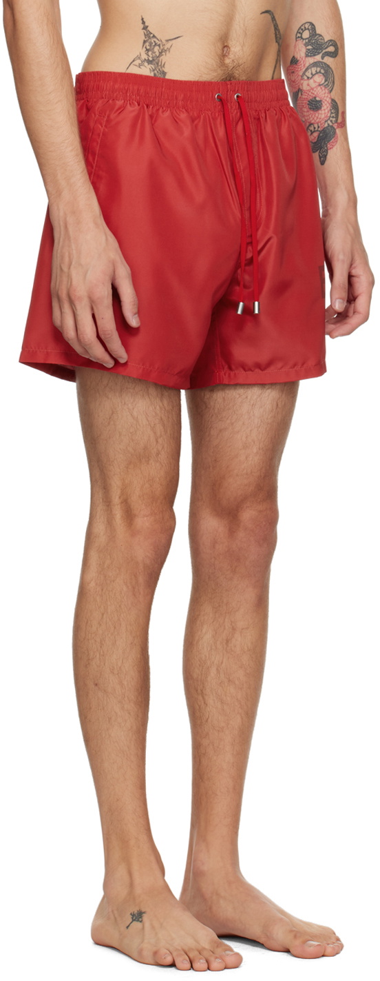 Balmain Red Printed Swim Shorts Balmain