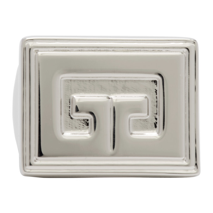 Givenchy Silver 2G Signet Ring Givenchy
