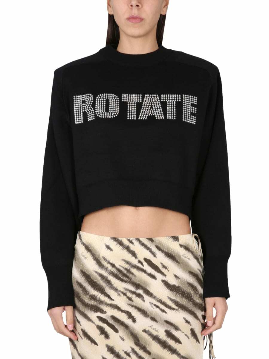 Rotate by Birger Christensen Cropped Shirt With Logo ROTATE Birger ...