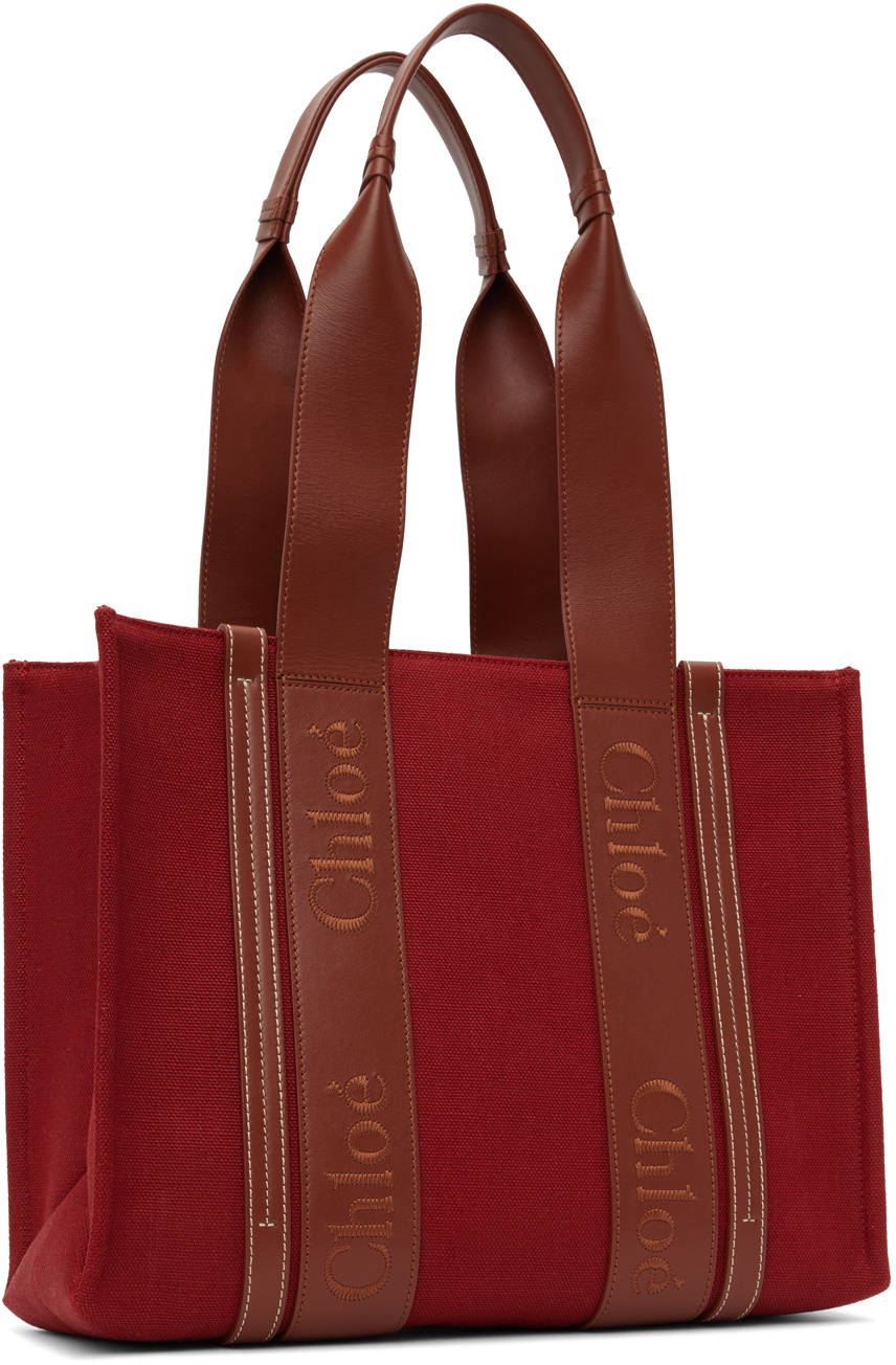 Chloé Red Medium Woody Tote Chloe