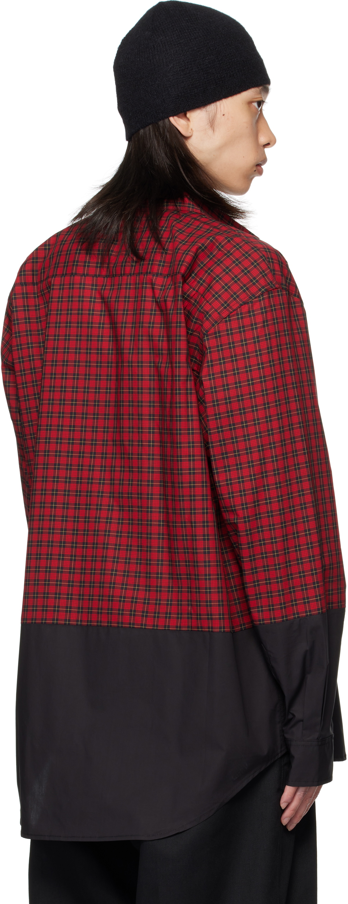 VETEMENTS Red & Black Splitted Shirt Vetements