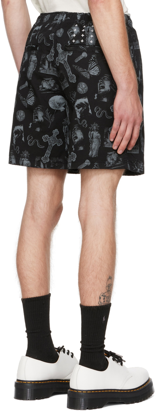 Ksubi Black Kut Out Shorts Ksubi