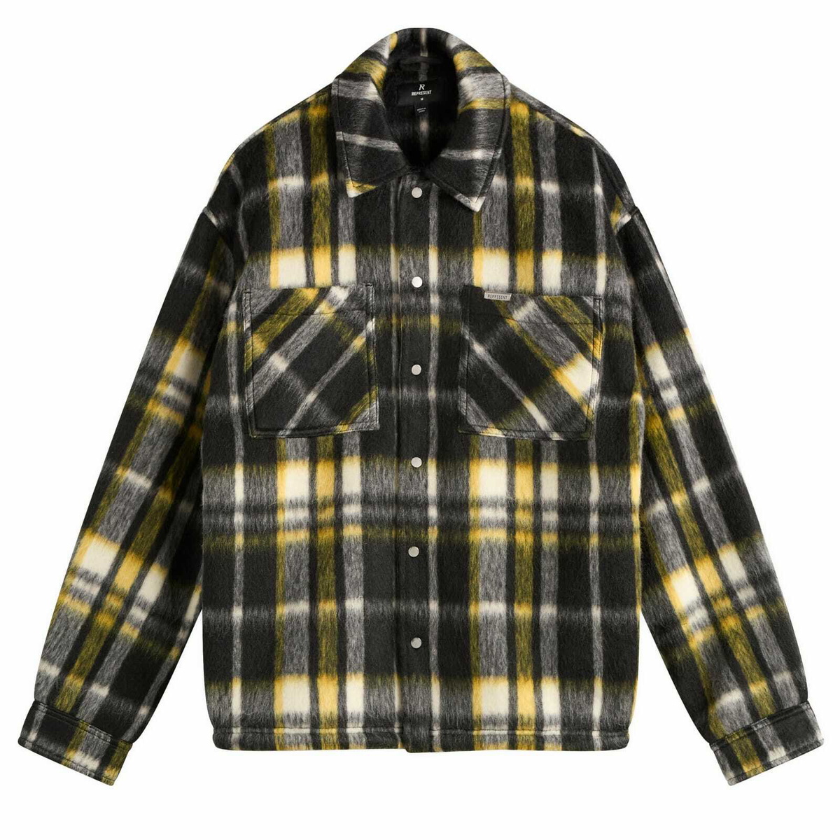 Represent Men's Textured Overshirt in Jet Black Represent