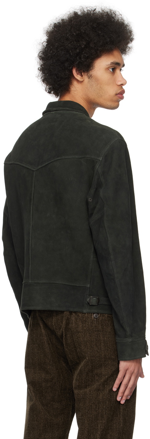 RRL Black Spread Collar Suede Jacket RRL