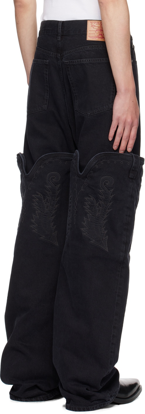 Y/Project Black Classic Maxi Cowboy Cuff Jeans Y/Project