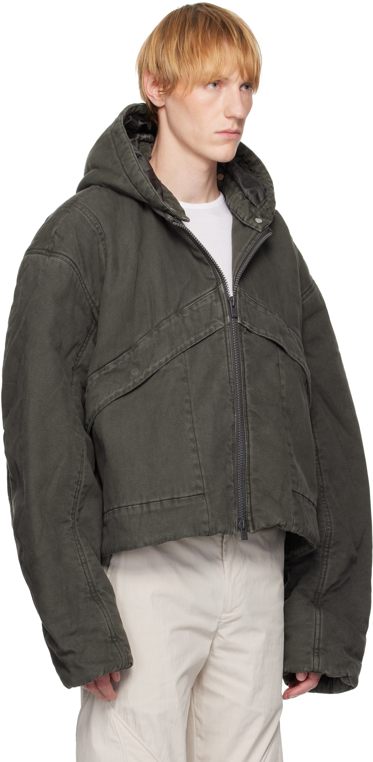HELIOT EMIL Gray Parametrical Worker Jacket Heliot Emil