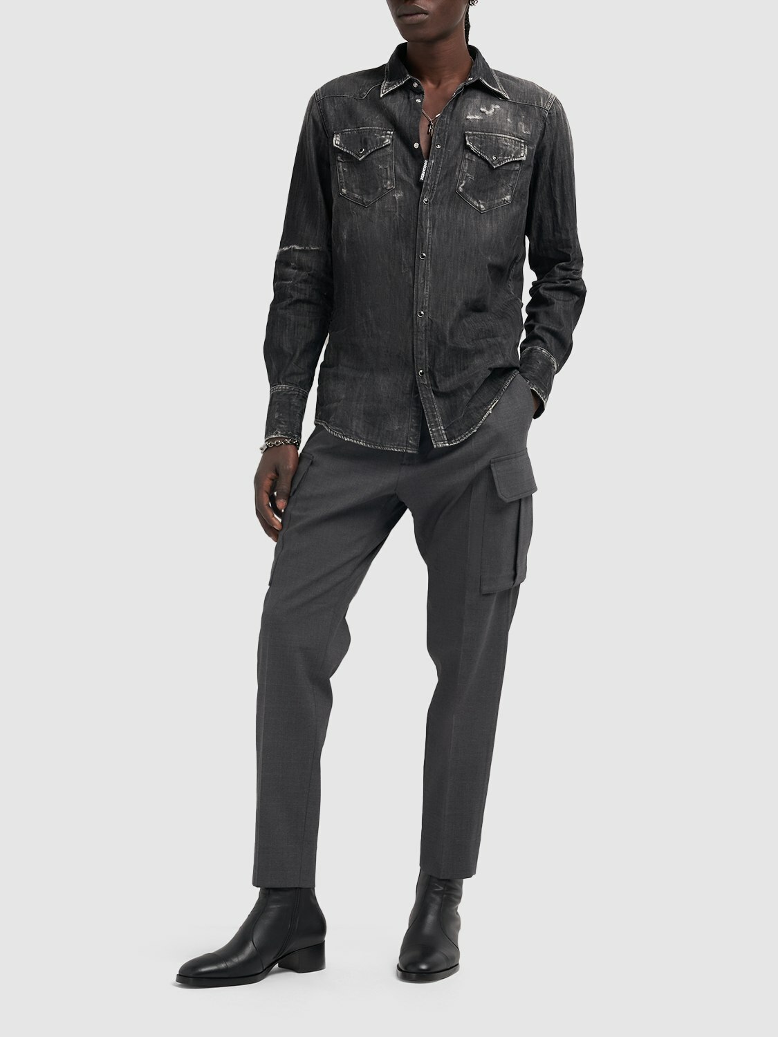 DSQUARED2 - Western Cotton Denim Shirt Dsquared2