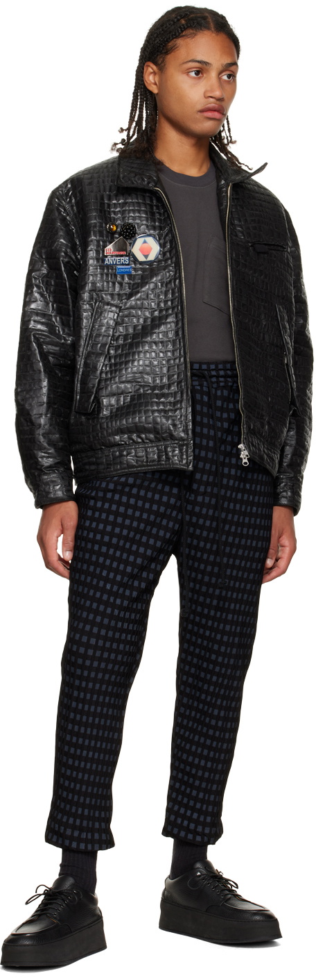 Song for the Mute Black & Navy Garment Pleated Trousers Song for the Mute