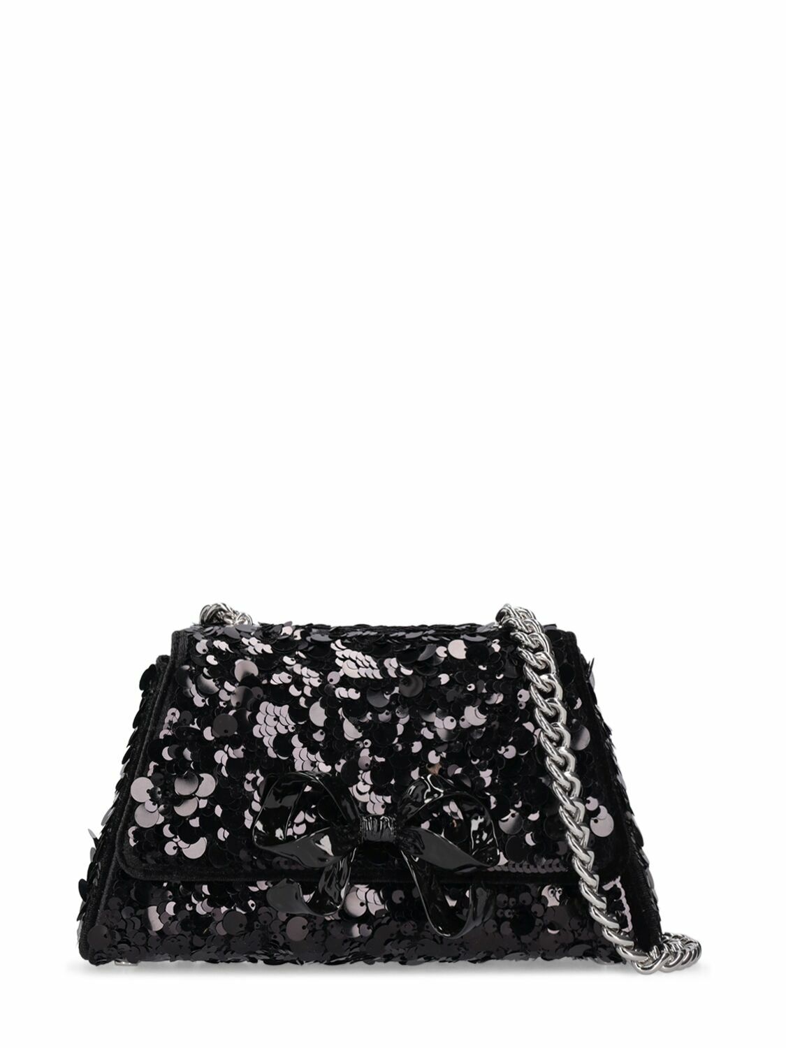 SELF-PORTRAIT - Mini Sequin Bow Shoulder Bag Self-Portrait