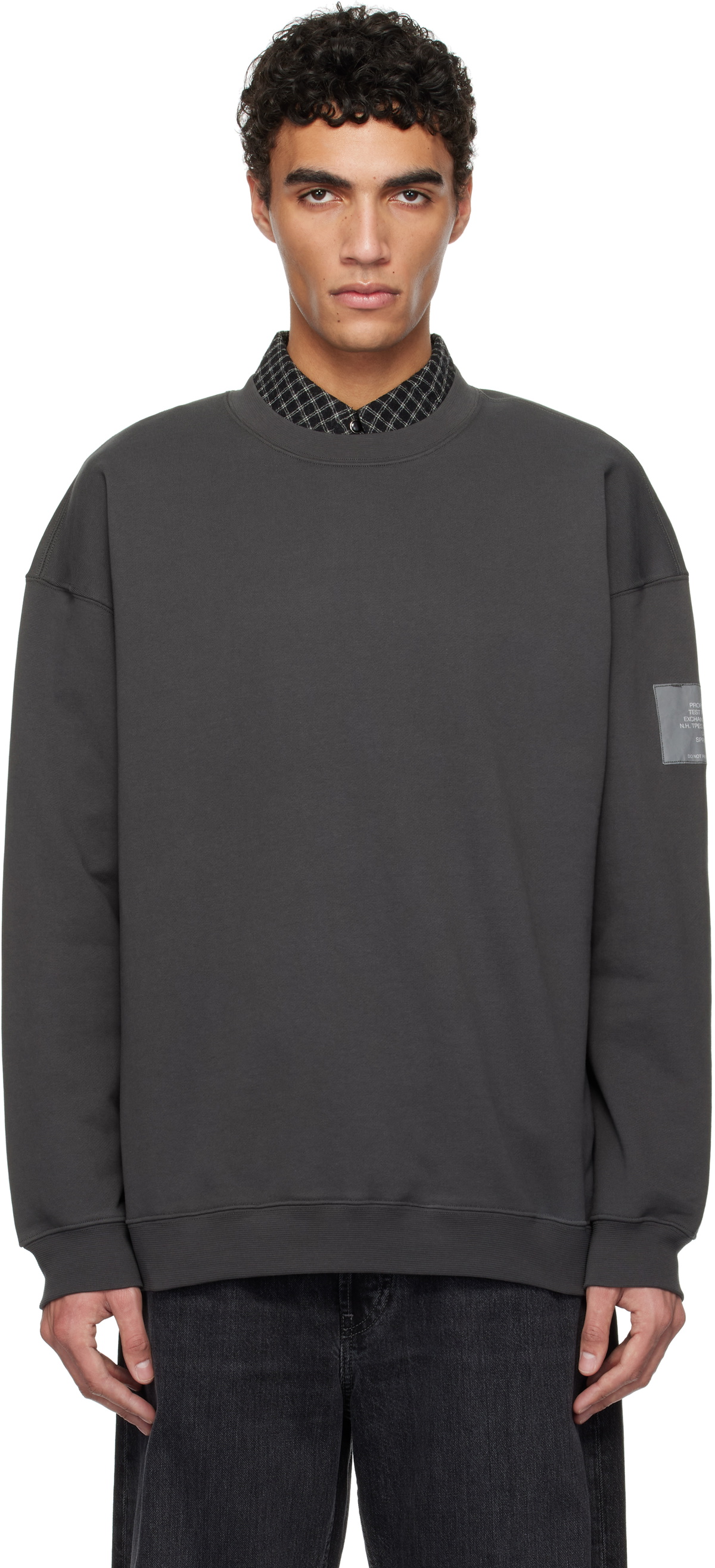 N.Hoolywood Gray Crewneck Sweatshirt N.Hoolywood