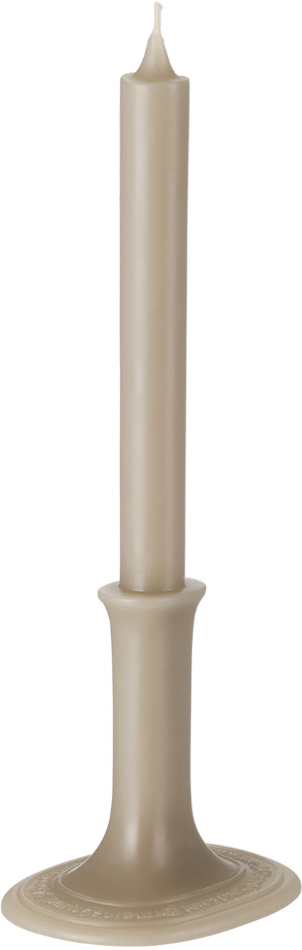 diptyque Taupe Feu de Bois Scented Taper Dinner Candle Diptyque