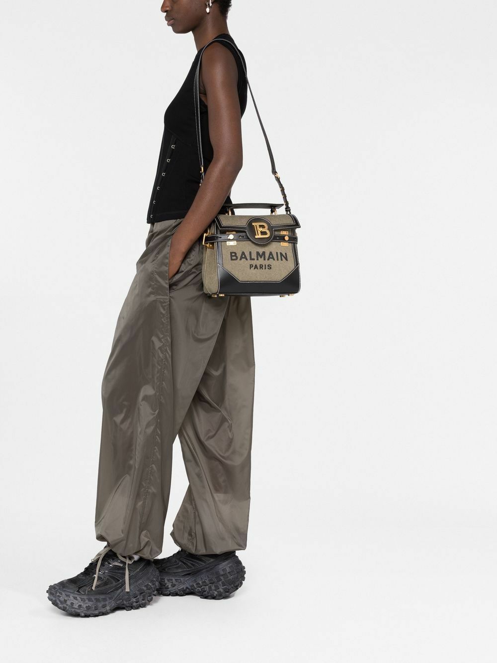 Balmain Green B-Buzz 23 Shoulder Bag Balmain