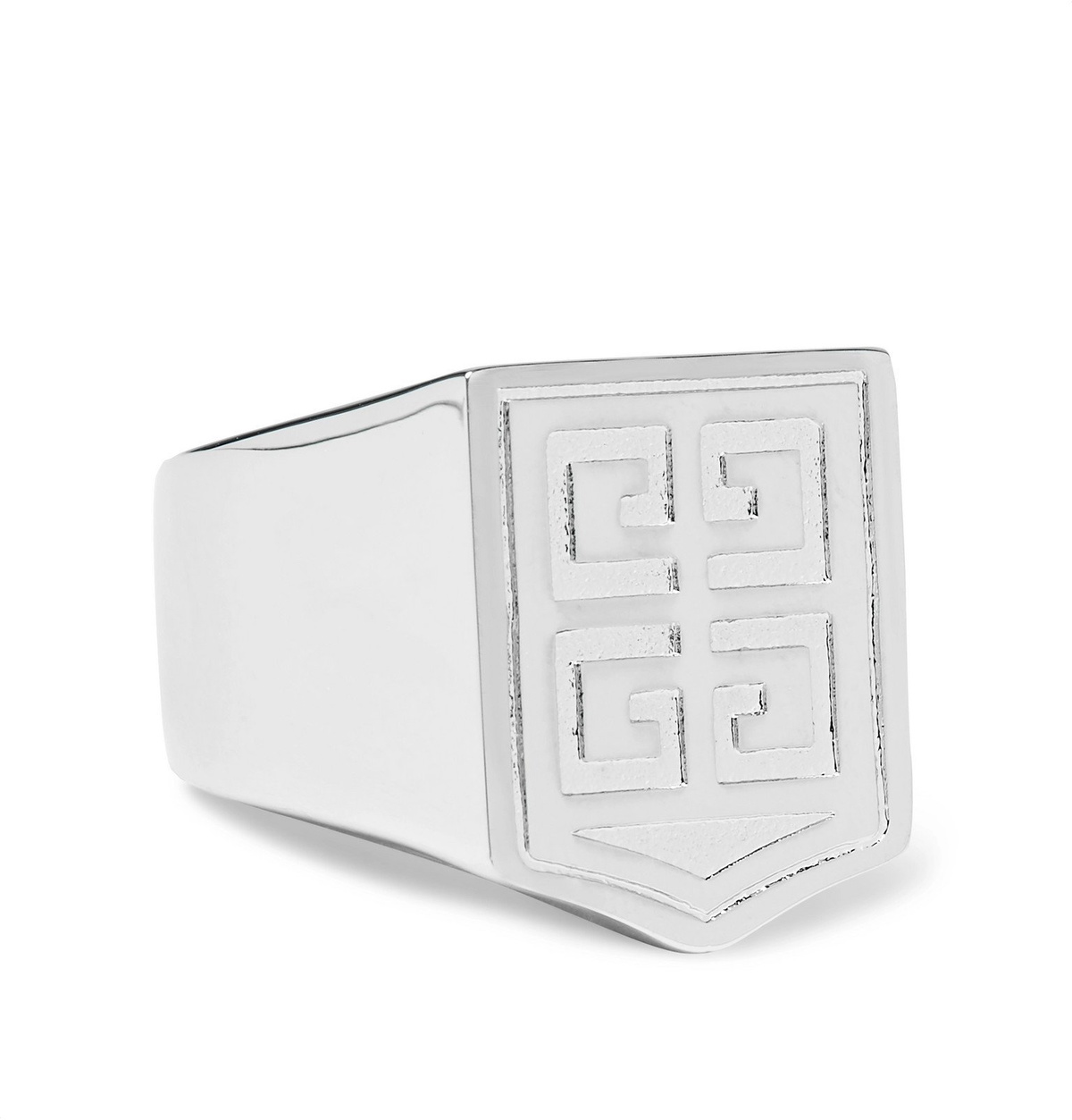 Givenchy - Logo-Detailed Silver-Plated Ring - Silver Givenchy