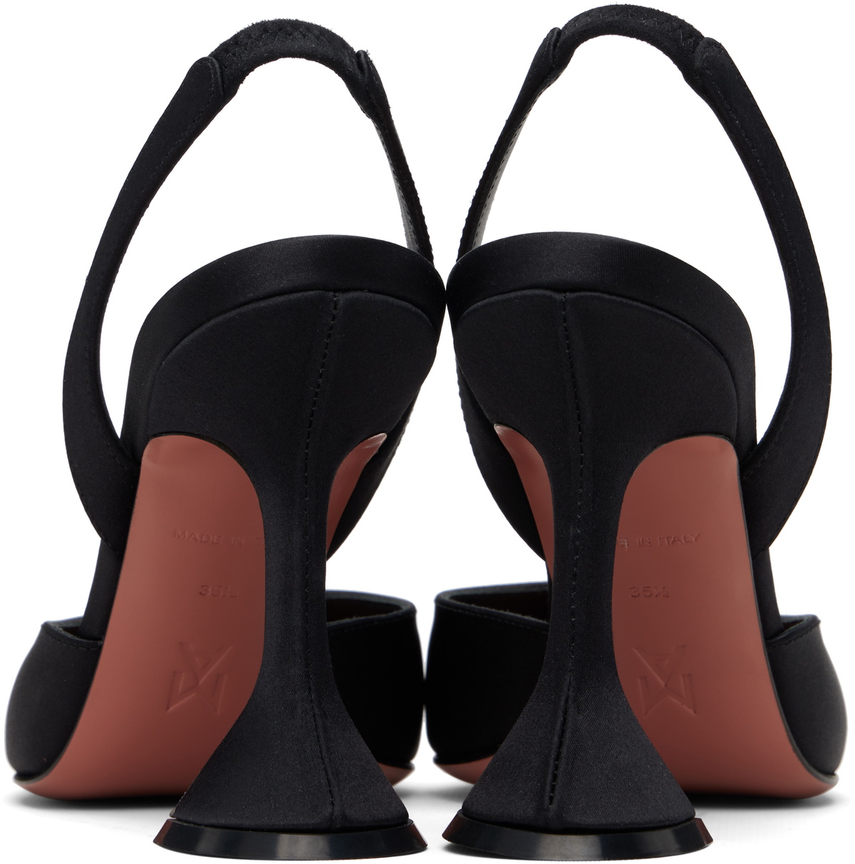 Amina Muaddi Black Holli 95 Sling Heels Amina Muaddi